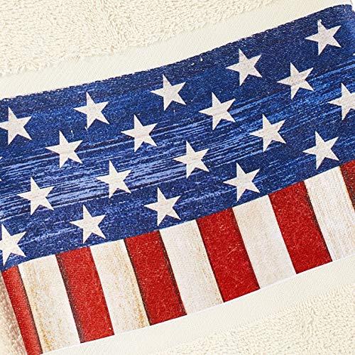 The Lakeside Collection American Flag Bathroom Hand Towels - Patriotic Restroom Accent - Set of 2