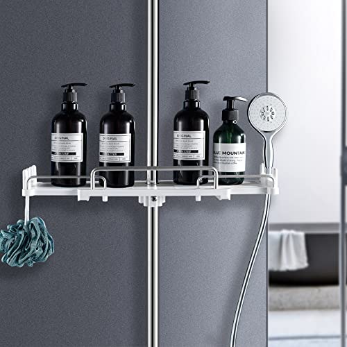 RYKKZ Shower Shelf,Bathroom Organizer,Shower Caddy,Shower Organiser,Shower Rack For Shower Rod,Hanging Shower Organizer, Suitable For Shower Rods From 0.70'' To 0.98'',Retractable Drill-Free,Firm