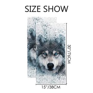 Bath Hand Kitchen Towels Wolf Dish Towel Washcloth 2 Pack Soft Quick Dry Super Absorbent Bathroom