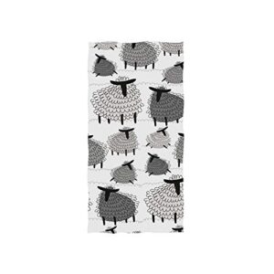 auskid funny sheep hand towel ultra soft bathroom towel for face gym spa