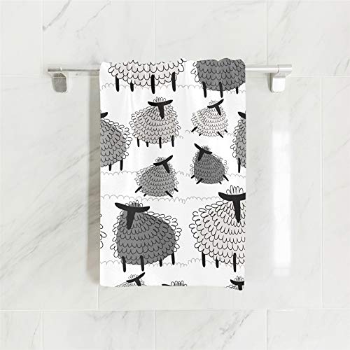 Auskid Funny Sheep Hand Towel Ultra Soft Bathroom Towel for Face Gym Spa