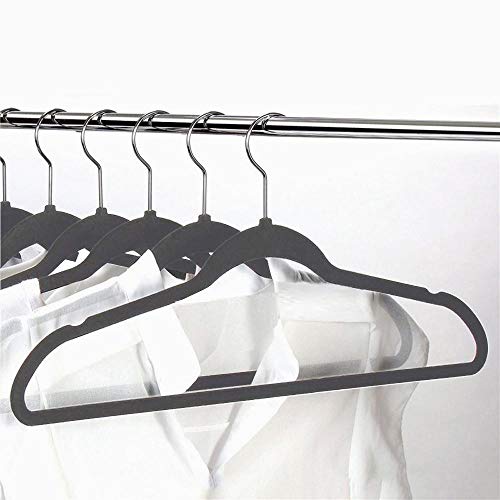 Topeakmart Premium Velvet Hangers Heavy Duty Clothes Hook Swivel 360-Ultra Thin, 100 Pack Gray