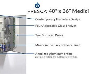 Fresca 40" Wide x 36" Tall Bathroom Medicine Cabinet w/Mirrors