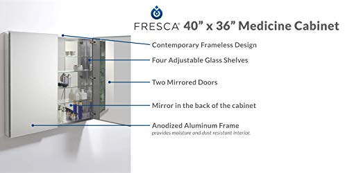 Fresca 40" Wide x 36" Tall Bathroom Medicine Cabinet w/Mirrors