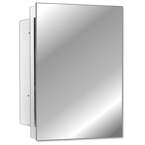 Mirrors and More 16" x 22" Medicine Cabinets for Bathroom with Mirror - Frameless Pencil Edge, Recessed, Modern Home Décor, Polish Edge, Adjustable Shelves