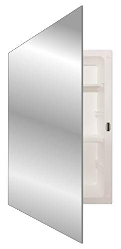 Mirrors and More 16" x 22" Medicine Cabinets for Bathroom with Mirror - Frameless Pencil Edge, Recessed, Modern Home Décor, Polish Edge, Adjustable Shelves