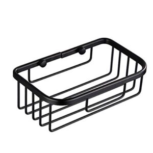 hemoton suction cup shower caddy bath wall shelf stainless steel rectangle basket for large shampoo shower gel tiolet paper holder black