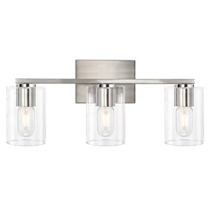 drnanlit 3-light vanity light, brushed nickel bathroom lighting fixtures over mirror, modern metal wall lights for hallway kitchen bedroom living room