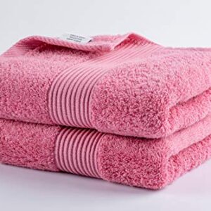 Babiclean 16x30 Premium Quality Ultra Soft and Highly Absorbent heavey Pure Pink Hand Towel Durable for Bathroom, Hotel, Spa, Salon and Gym Set of 2