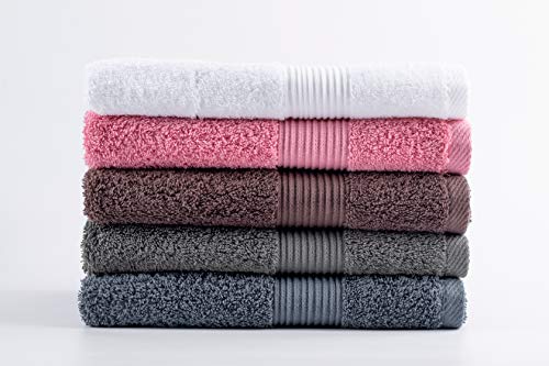 Babiclean 16x30 Premium Quality Ultra Soft and Highly Absorbent heavey Pure Pink Hand Towel Durable for Bathroom, Hotel, Spa, Salon and Gym Set of 2