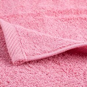 Babiclean 16x30 Premium Quality Ultra Soft and Highly Absorbent heavey Pure Pink Hand Towel Durable for Bathroom, Hotel, Spa, Salon and Gym Set of 2