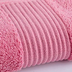 Babiclean 16x30 Premium Quality Ultra Soft and Highly Absorbent heavey Pure Pink Hand Towel Durable for Bathroom, Hotel, Spa, Salon and Gym Set of 2