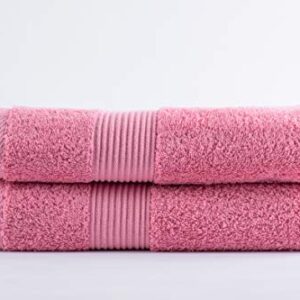 Babiclean 16x30 Premium Quality Ultra Soft and Highly Absorbent heavey Pure Pink Hand Towel Durable for Bathroom, Hotel, Spa, Salon and Gym Set of 2