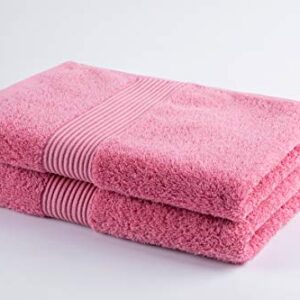 Babiclean 16x30 Premium Quality Ultra Soft and Highly Absorbent heavey Pure Pink Hand Towel Durable for Bathroom, Hotel, Spa, Salon and Gym Set of 2