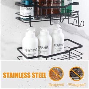 FEMBW Adhesive Shower Caddy,4 Pack No Drilling Bathroom Caddy with Soap Holder,Rustproof Large Capacity Shower Shelf for Inside Shower