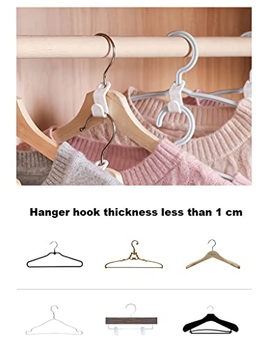 Meiwlong 20 PCS Clothes Closet Hanger Connector Hooks Plastic Organizer Space Saving Extender Cascading Heavy Duty Outfit Non Slip Lightweight Strong Overlay Storage White