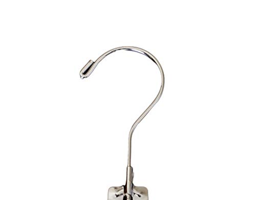 NAHANCO SKT12HU, 12" Metal Skirt/Pant Hanger with Loop Back Swivel Hook and Adjustable Clips, High Polished Chrome (Pack of 25)