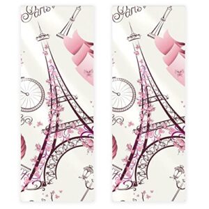 vbfofbv hand towels soft hand towel for bathroom kitchen yoga gym decorative towels, set of 2, paris pink eiffel tower