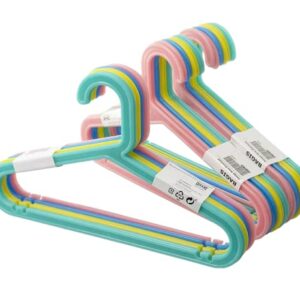 IKEA Bagis Children's Hangers 1 X 8-Pack Toddler Hangers Durable Kids Hanger for Children Toddlers Baby Hanger Multi Colored Hangers