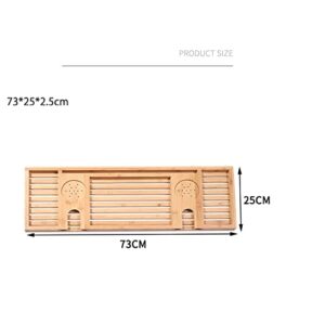 SDGH Wooden Bath Tray Bathroom Shelves Apply for Pad/Book/Tablet Home Bathrooms Accessories