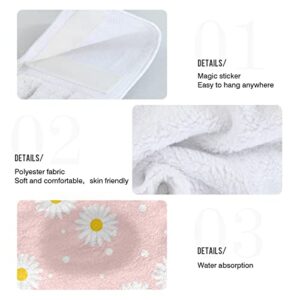 xigua Hand Wowels Pink Daisy Hand Towels for Bathroom Kitchen Hanging Hand Towels Ultra Soft and Highly Absorbent Quick-Dry Hand Towels 18.2x14in