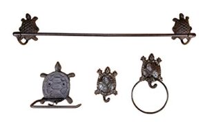 cast iron turtle bathroom accessory set