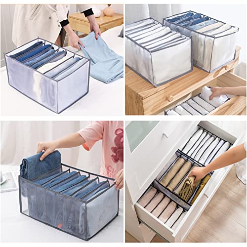 NEW 2 PCS Upgraded Clothes Organiser 40*30*25 Size Clothes Organiser Folding Wardrobe Organiser for Adult Jeans and Trousers