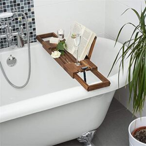 SDGH Bath Tub Shelf Rack Multi-Purpose Bathtub Board Tablet with Extending Sides Bathroom Bath Caddy Tray