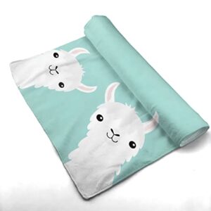 Two Llama Hand Towels Cartoon Cute Llama Alpaca Towel Multipurpose Soft Highly Absorbent Towels Hand Towels for Bathroom Hand Face Gym and Spa