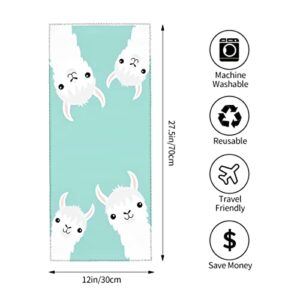 Two Llama Hand Towels Cartoon Cute Llama Alpaca Towel Multipurpose Soft Highly Absorbent Towels Hand Towels for Bathroom Hand Face Gym and Spa