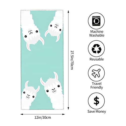 Two Llama Hand Towels Cartoon Cute Llama Alpaca Towel Multipurpose Soft Highly Absorbent Towels Hand Towels for Bathroom Hand Face Gym and Spa