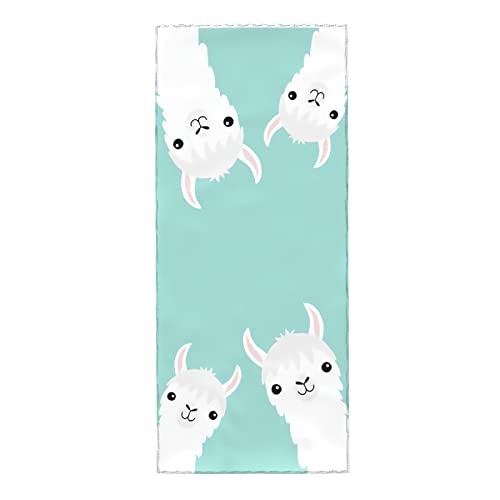 Two Llama Hand Towels Cartoon Cute Llama Alpaca Towel Multipurpose Soft Highly Absorbent Towels Hand Towels for Bathroom Hand Face Gym and Spa