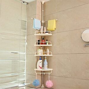 lyniceshop corner shower caddy, 4-tier shower caddy shelf bathroom corner bath rack storage holder organizer telescoping rod shower rack stainless steel bathroom organizer for bathroom and bathtub