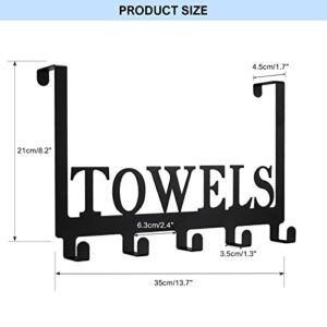 2 Packs Over The Door Hooks, Towel Rack for Bathroom Towel Holder for Hanging Heavy Duty, Wall Mount Towel Hanger