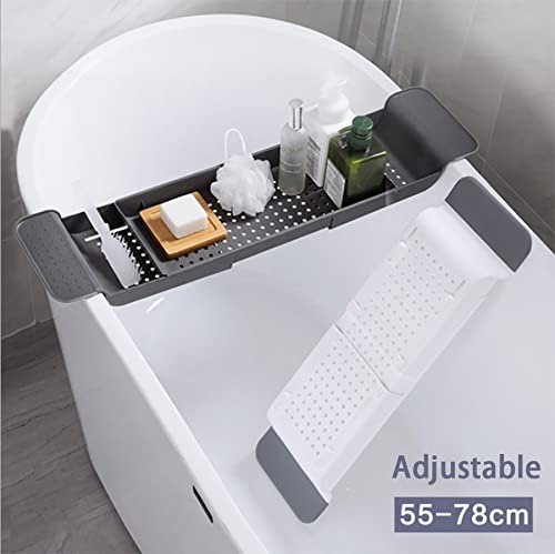 SDGH Retractable Bathtub Storage Rack Bath Tray Shelf Tub Multi-Function Bathroom Tool Towel (Color : OneColor)