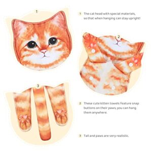 Cat Gifts-Cat Funny Hand Towels for Bathroom Kitchen,Funny Hanging Towel Decor Washcloths,Cute Cat Decor,Cat Gifts for Cat Lovers,Towels Absorbent Soft ,Housewarming Gift(Ginger Cat)