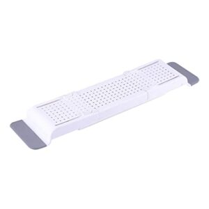 sdgh retractable bathtub storage rack bath tray shelf scalable drain rack multi-function towel organizer shelf bathroom tools (color : onecolor)