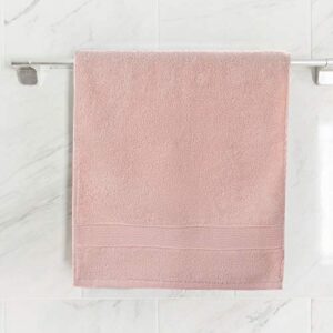 PiccoCasa Hand Towels 2-Pack 100% Cotton Ring Spun Highly Absorbent Soft Luxury Hotel & Spa Quality Hand Towel for Bathroom 13 x 29 Inches, Pink