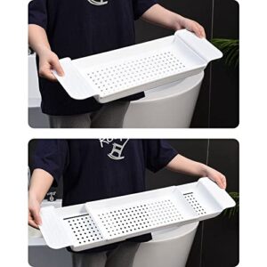 SDGH Expandable Bathtub Tray Spa Bathtub Caddy Organizer Rack Book Wine Phone Table Holder Bottom Bath Tub Tray Shelf (Color : OneColor)