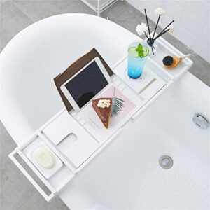 sdgh extendable bath tub caddy wooden bathtub bridge shelf organizer tray with book stand for home hotel spa salon