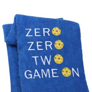 levlo funny pickleball gifts zero zero two game on sport towles for pickleball lovers embroidered teem hand towel (zero zero two game on)