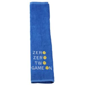 LEVLO Funny Pickleball Gifts Zero Zero Two Game On Sport Towles for Pickleball Lovers Embroidered Teem Hand Towel (Zero Zero Two Game On)