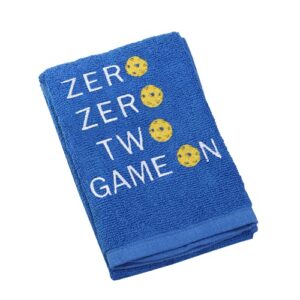 LEVLO Funny Pickleball Gifts Zero Zero Two Game On Sport Towles for Pickleball Lovers Embroidered Teem Hand Towel (Zero Zero Two Game On)