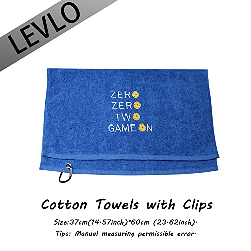 LEVLO Funny Pickleball Gifts Zero Zero Two Game On Sport Towles for Pickleball Lovers Embroidered Teem Hand Towel (Zero Zero Two Game On)