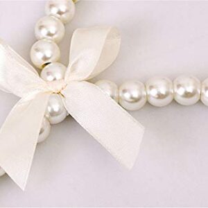 Aimeely Pack of 5 Pearl Clothes Pants Hangers Bowknot Beaded Wedding Home Shop Clothes Rack 1#