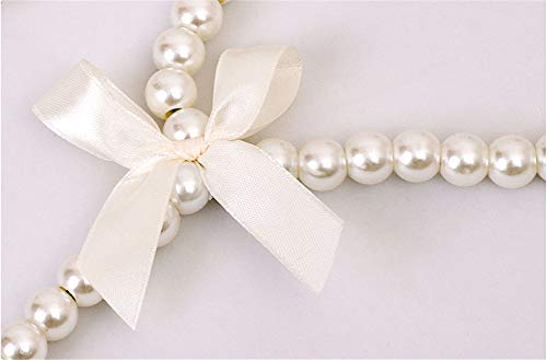 Aimeely Pack of 5 Pearl Clothes Pants Hangers Bowknot Beaded Wedding Home Shop Clothes Rack 1#