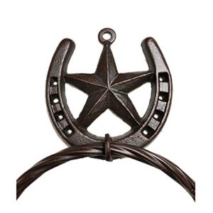 Treasure Gurus Horseshoe and Texas Barn Star Bath Towel Ring Western Decor