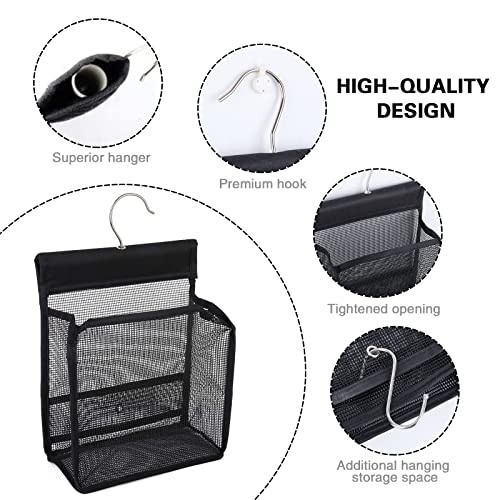 Phying Hanging Mesh Bath Baskets Organizer Storage Shower Caddy College with Hooks for College Dorm Rooms, Gym, Swimming and Travel (1)