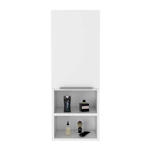 Savona Medicine Cabinet with Single Privacy Door, Two Interior Shelves, Two External Shelves - White