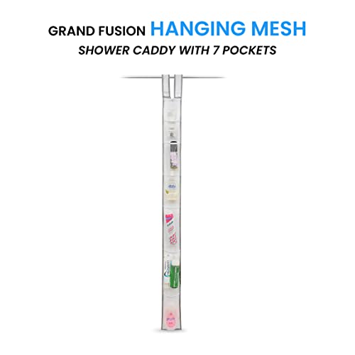 Grand Fusion Hanging Shower Caddy, Fabric Shower Caddy with Mesh Design, And Attached Hook And Loop, Pack of 1